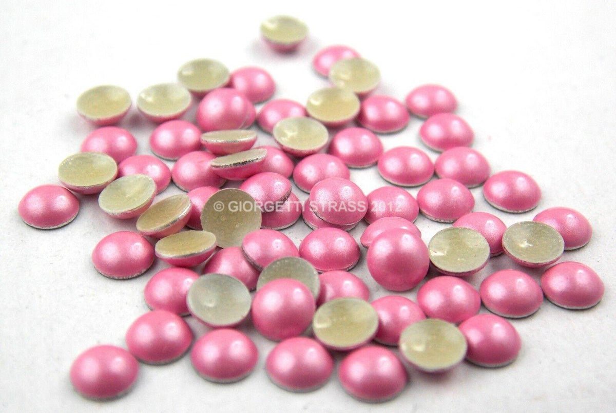 Borchia Perla Termoadesiva Rosa perlato 3mm 200pz hot fix termoadesivi – GIORGETTI STRASS