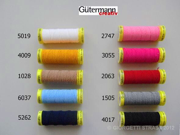 GUTERMANN Elastic Thread 1 cone 10 Meters 10 Colors sewing machine cur ...