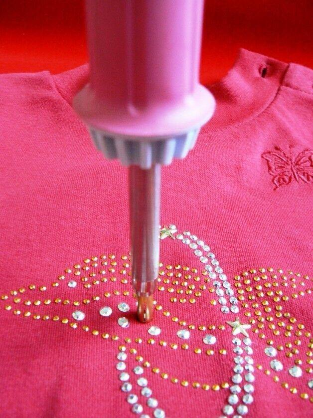 Kit Applicatore Strass Hotfix con 7 Punte + 1000 Strass SS10 Cristallo ...