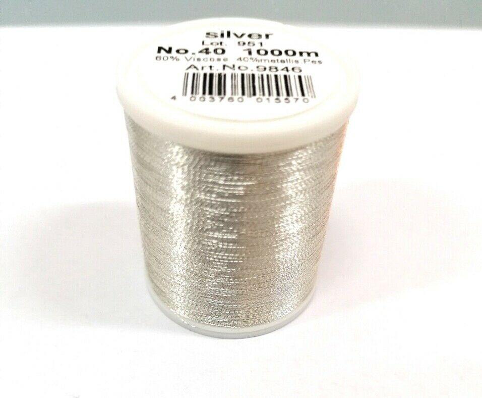 FILO Metallico silver argento 1000mt filato ricamare Madeira Metallizz ...