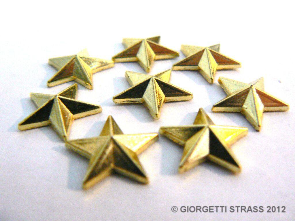 STAR STUDS 13mm GOLD 20pcs GOLD Hot fix star converse thermo-adhesive ...