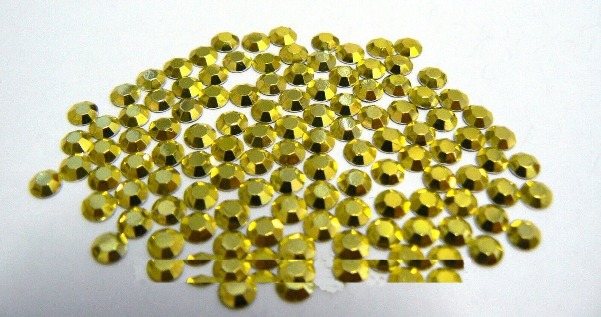 FACETED STUDS 2mm YELLOW 100pcs Lemon hotfix adhesive thermoadhesive ...